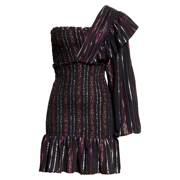 FARM Rio | Dresses | Farm Rio Metallic Lurex Stripe Mini Dress W One ...